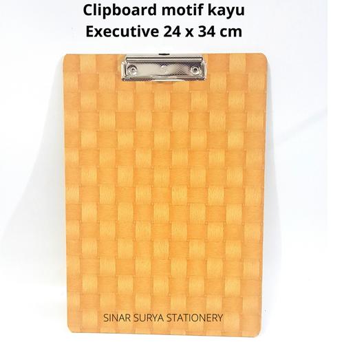Jual Clipboard motif kayu / Papan Jalan merk Executive ukuran Folio ...
