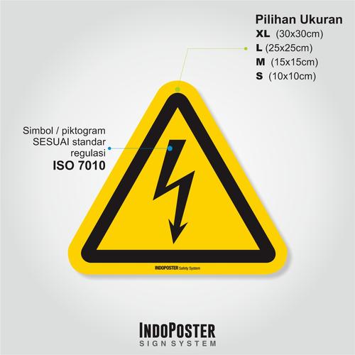 Jual Stiker Safety Sign K3 Standar ISO 7010 Simbol Listrik Tegangan ...