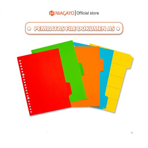 Jual Binder Divider Pembatas Kertas File Ukuran A5 Isi 5 Berwarna 20 ...