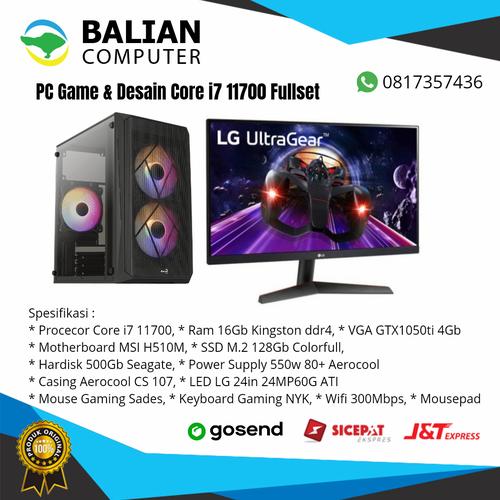 Jual Komputer PC Core i7 11700, LED 24" VGA gtx1050ti 4gb siap pakai ...
