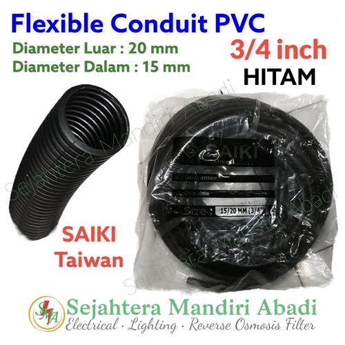 Jual Flexible Conduit PVC 20mm Hitam Roll Saiki 3/4 inch - Kota Bandung ...