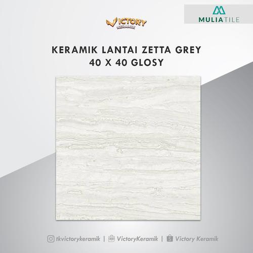 Jual KERAMIK LANTAI MULYA Zetta Grey 40 X 40 GLOSY Random Series - Kab ...