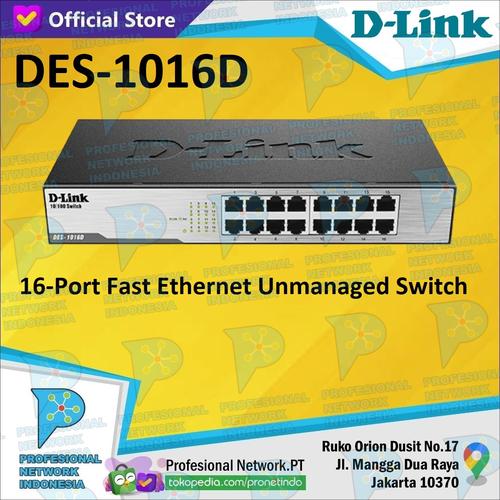 Jual D-Link DES-1016D 16 Port 10/100mbps Unmanaged Switch Metal Case ...