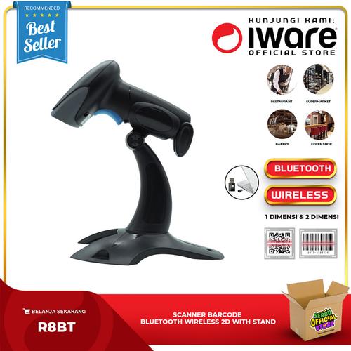 Jual SCANNER BARCODE BLUETOOTH WIRELESS 2D IWARE R8BT WITH STAND - Kota ...