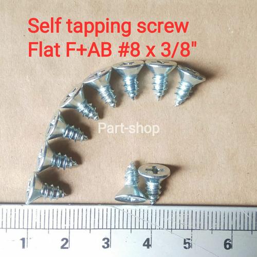 Jual 10pcs Sekrup Flat F+AB #8 x 3/8" Self Tapping Screw baut lancip ...