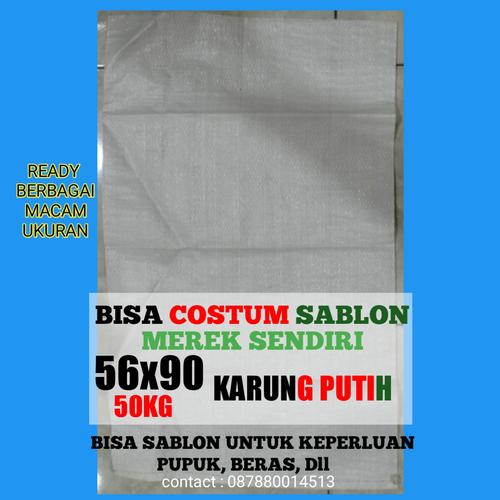 Jual karung putih 50kg ukuran 56x90- 800D Bisa sablon merek sendiri - 1 ...