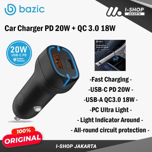 Jual Car Charger PD 20W QC 3.0 18W Bazic GoDrive Fast Charging Mobil ...