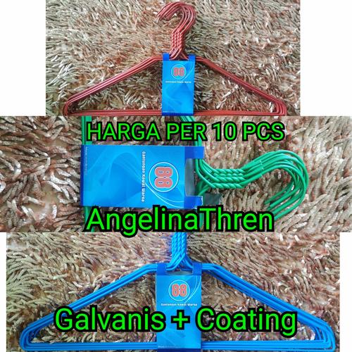 Jual Gantungan Baju Kawat Coating 88 - Hanger Kawat Warna Coating ...