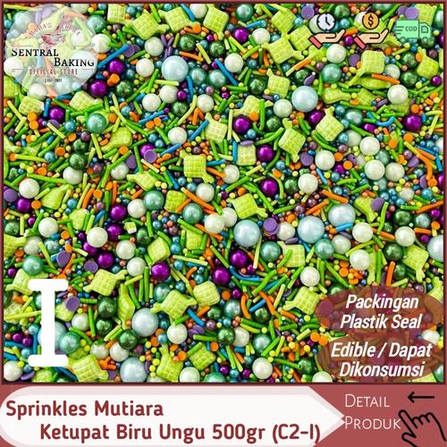 Jual Sprinkel Mutiara Ketupat Biru Ungu 500gr (C2-I)/ Springkel Kue ...