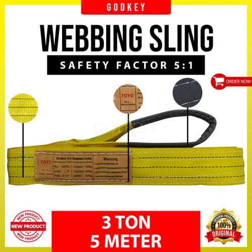 Jual Webbing Seling 3 TON x 5 METER Tali Angkat Sabuk Sling Hoisting ...