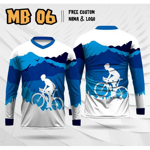 Jual jersey sepeda kaos sepeda lengan panjang 1 free custom nama dan ...