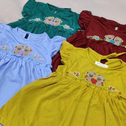 Jual [HBC-006] DRESS BAYI PEREMPUAN KAOS / BAJU BAYI BERUANG - Biru ...