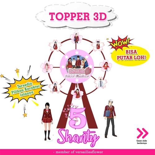 Jual Cake Topper Sakura Simulator 3D Putar/ Tusukan kue Sakura ...