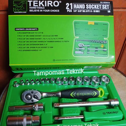 Jual Kunci Sok Set Tekiro 21 pcs DR.1/4"-DR.3/8" Tekiro Original (go-jek) - Kab. Bekasi ...