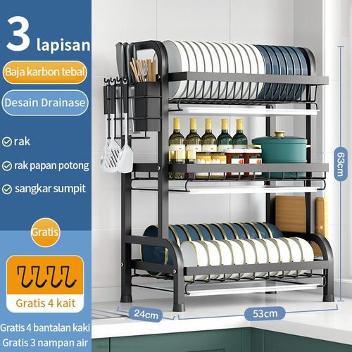 Promo Rak Piring Rak Pengering Piring Stainless Rak Cuci Piring Anti ...