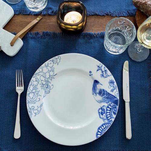Promo Royal Delft Peacock Symphony Dinner Plate Blue Bird Piring Putih ...