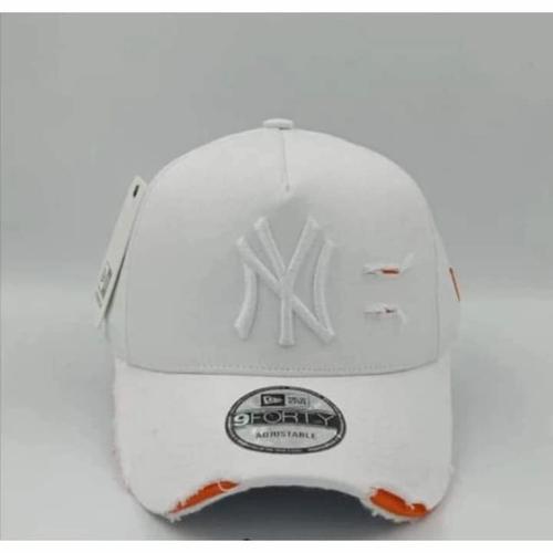 Jual TOPI NY PUTIH BASEBALL model sobek GRADE ORI TOPI PRIA WANITA ...