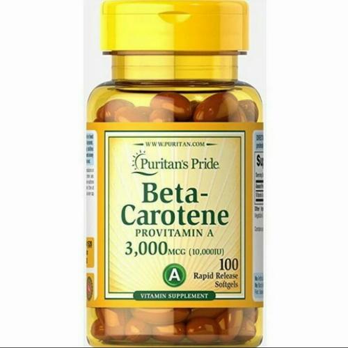 Jual Puritans Pride Beta Carotene Pro Vitamin A 3000mcg 1000 IU 100 ...