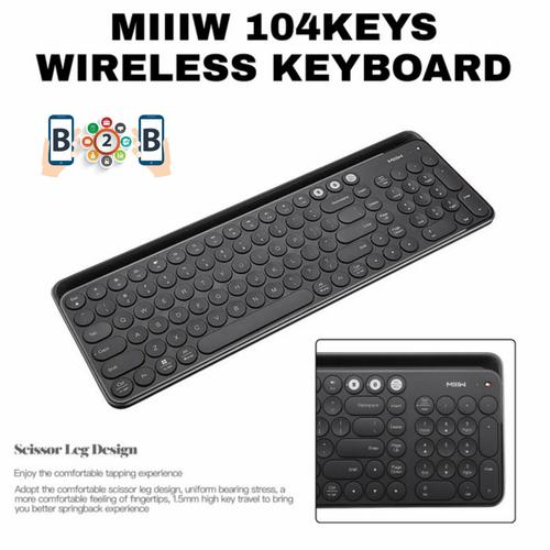 Promo MIIIW 104 Keys Keyboard Dual Mode Wireless Bluetooth MIIW - Putih ...