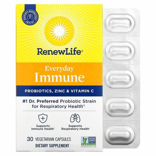 Jual Renew Life, Everyday Immune, Probiotics, Zinc & Vitamin C, 30 Caps ...