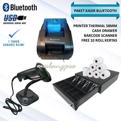 Jual Paket Kasir Android Bluetooth Cash Drawer-Printer-Scanner-Kertas ...