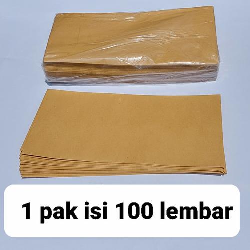 Jual Amplop Coklat ukuran Kabinet (11x24cm) no seal. Isi:100 lembar/pak ...