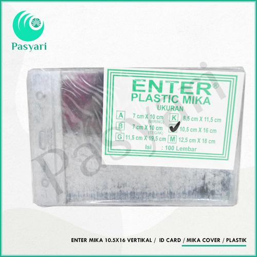 Jual per pack Enter Mika 10.5x16 Vertikal Id Card Mika Cover Plastik ...