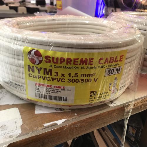 Jual KABEL LISTRIK TUNGGAL NYM 3x1,5 mm SUPREME PERMETER METERAN SNI - Jakarta Pusat - PUSAT ...