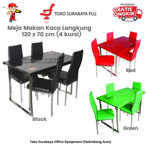 Jual Set Meja Makan Kaca Impor Meja Makan Minimalis Kaca Lengkung Sudut ...