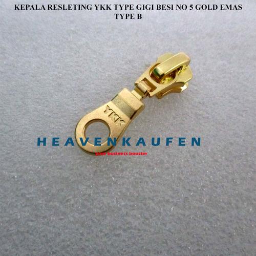 Jual Kepala Resleting Kepala Zipper YKK Gigi Besi No 5 Gold Emas Kode B - Kota Malang - Heaven ...