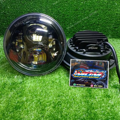 Jual Headlamp LED Daymaker Full Black 7inch Jimny Hardtop Rubicon ...