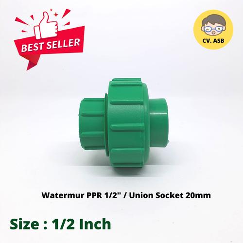 Jual Watermur Watermoor Water mur 1/2" PPR Union Socket 1/2 Inch 20mm ...