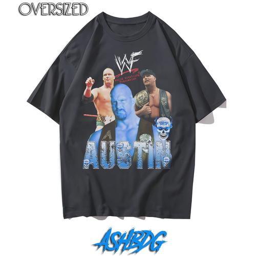 Jual Stone Cold Steve Austin WWE t shirt vintage oversize - Dark Grey ...