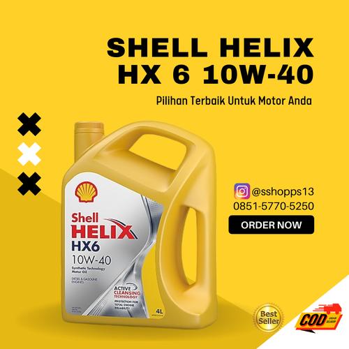 Jual OLI MESIN SHELL HELIX HX6 SAE 10W-40 KEMASAN 4 LITER - Kota ...