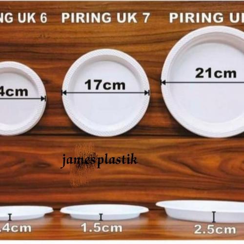 Jual Piring plastik P7 sedang size M 17cm 7inch isi 50pcs putih susu ...