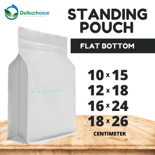 Jual STANDING POUCH ZIPLOCK VARIAN FLAT BOTTOM PUTIH NON VALVE KEMASAN ...