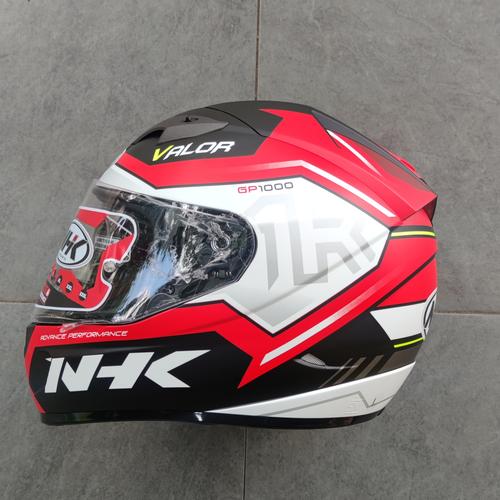 Jual HELM FULL FACE NHK GP 1000 CORAK VALOR DOUBLE VISOR KACA FLAT - BK ...