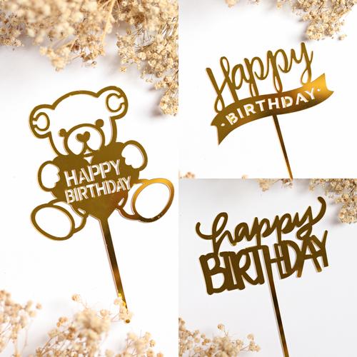 Jual Cake topper akrilik, cake topper happy birthday, topper ulang ...