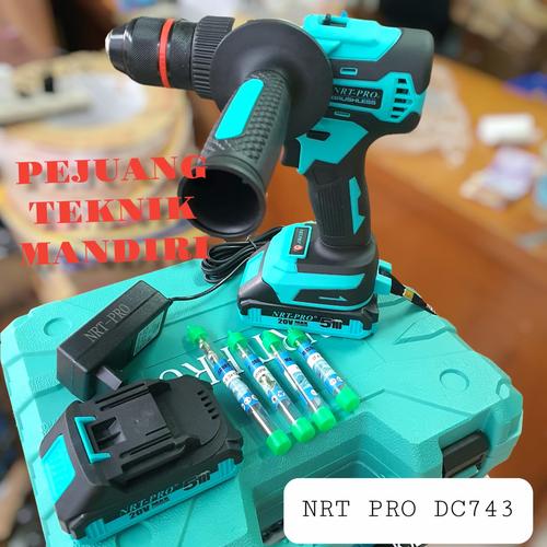 Jual BOR CORDLESS NRT PRO DC 743 SET BRUSHLESS IMPACT DRILL / NRT PRO ...