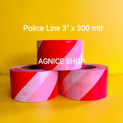 Jual Police Line 3 Inch x 300 Meter MERAH PUTIH Barricade Garis Polisi ...