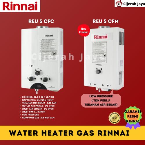Jual Water Heater Gas Rinnai REU 5 CFC REU5CFC Pemanas Air Gas REU 5 CFM - REU-5CFM LOW - Kota ...