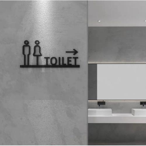 Jual Sign Toilet Acrylic Stiker Label Penunjuk WC Restroom Modern ...