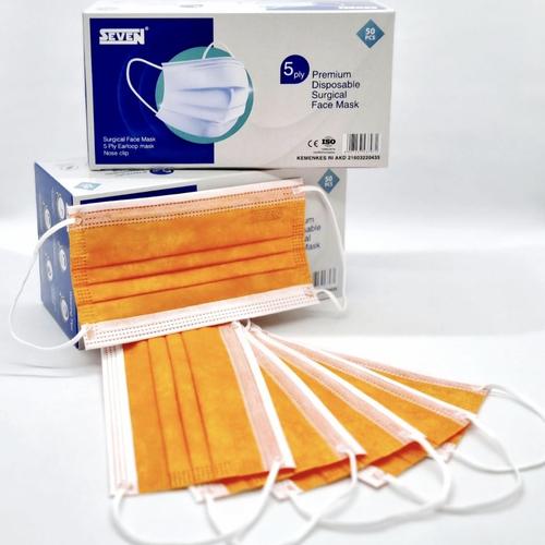 Jual Masker Medis / Masker Seven / 5 ply / Kemenkes / 50 pcs - Orange ...