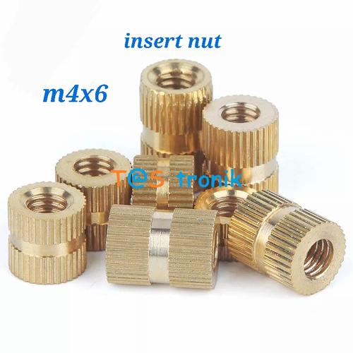 Jual Insert Nut M3 Mur Tanam m4 m4x6 mur insert 4mm knurl nut - m3x6 ...