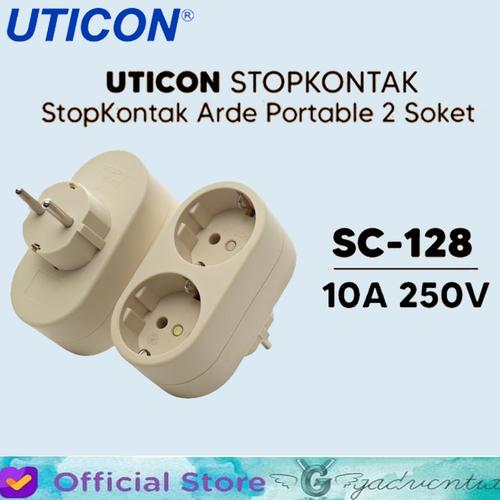 Jual UTICON SC-128 Colokan Listrik Stop Kontak Steker Arde 2 Lubang ...