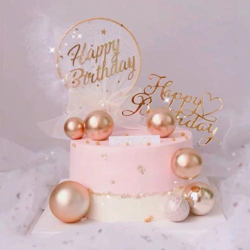 Jual Topper Bulat I Topper Birthday I Topper Cake Tart I DC31 - GOLD ...