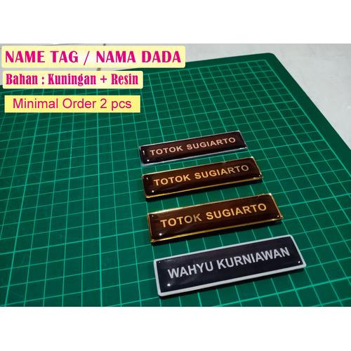 Jual Name Tag Kuningan Resin Akrilik Magnet / Nama Dada /Papan nametag ...