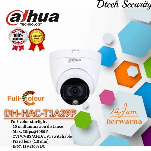 Jual Camera Cctv Dahua Full Color/Colorvu 2MP/Dahua DH-HAC-T1A29P Indor ...