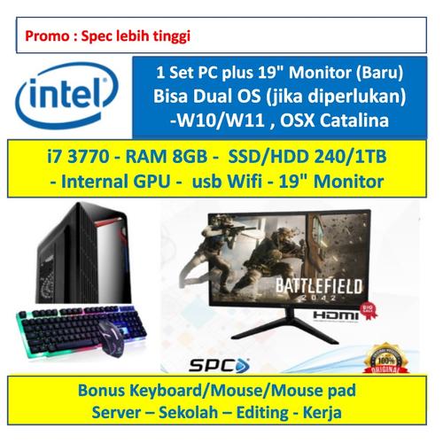 Jual Promo pc rakitan i7 pc rakitan intel core i7 gen3 plus Monitor 19 ...
