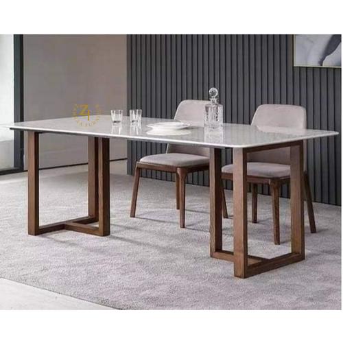 Jual dining meja makan minimalis top table marble marmer retro kayu ...